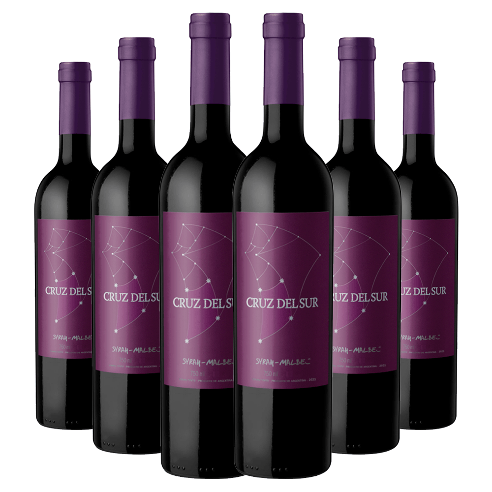 Kit 6 Garrafas Cruz del Sur Syrah Malbec | Vinho Argentino - Divvino ...